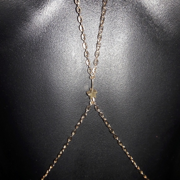 Jewelry | Gold Star Drop Body Chain Harness Necklace | Poshmark